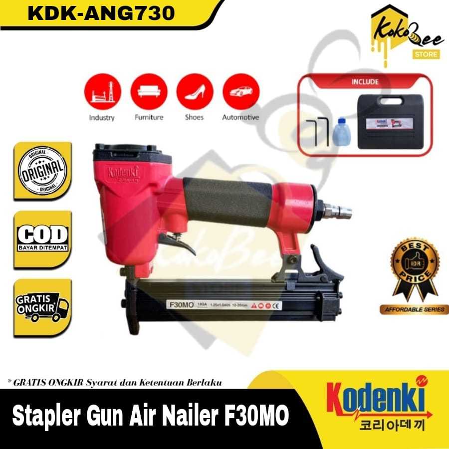 Jual Air nailer gun paku F30MO tembak angin F30 kodenki air stapler gun ...
