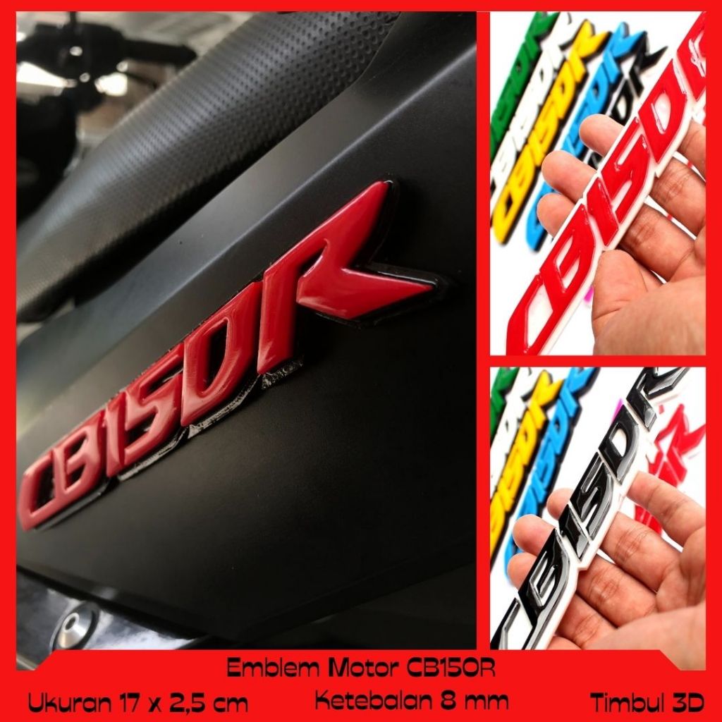 Jual EMBLEM MOTOR CB150R VARIASI 3 DIMENSI TIMBUL BAHAN FIBERGLASS ...