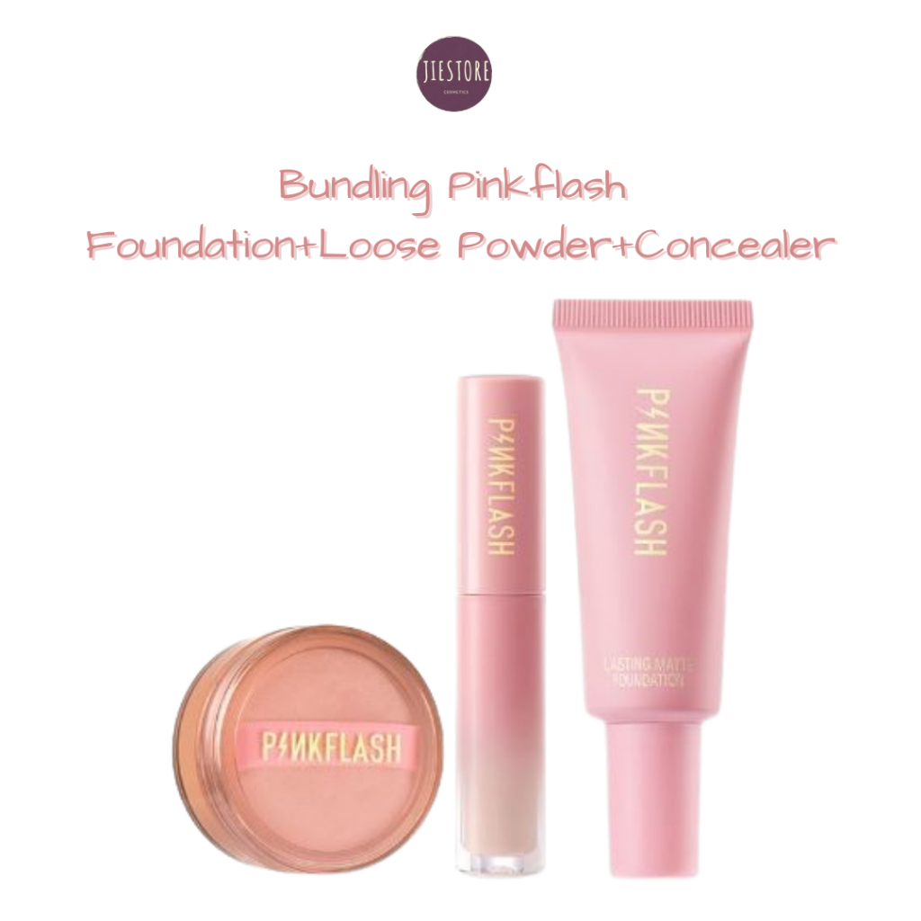 Jual PINKFLASH Summer Oil-control Base Foundation+ Loose Powder+ ...