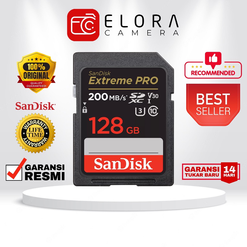 Jual SD Card 128GB 128 GB Sandisk Extreme Pro SDHC SDXC UHS-I 200MBPS ...