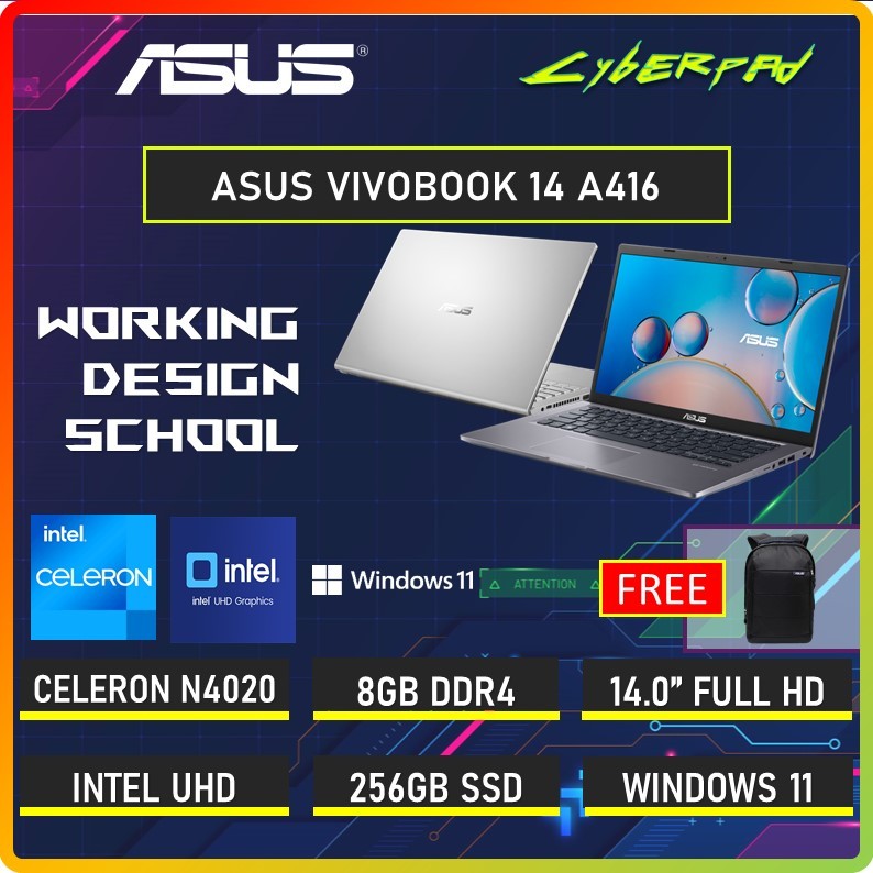 Jual ASUS VIVOBOOK A416MAO CELERON N4020 RAM 8GB 256SSD FULL HD BACKLIT ...