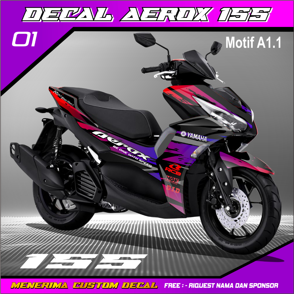 Jual Decal Sticker Yamaha Aerox 155 Terbaru All New Connected Nvx Full ...