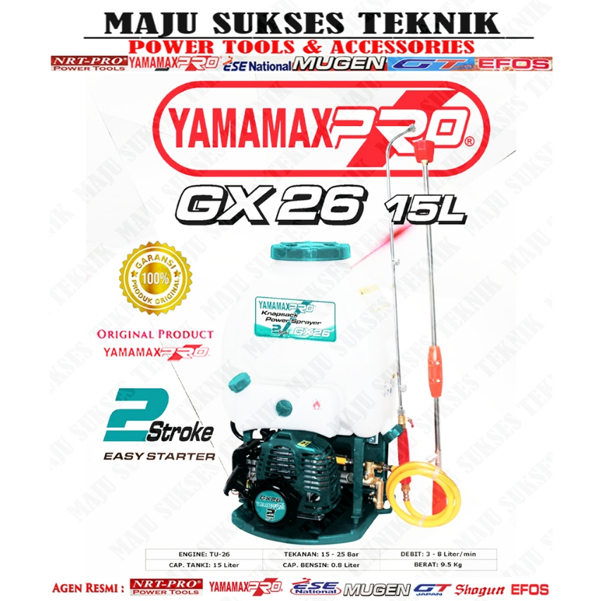 Jual YAMAMAX PRO GX 26 Mesin Knapsack Power Sprayer 2 Tak 15Liter Mesin Semprot Hama GX26 2Tak ...