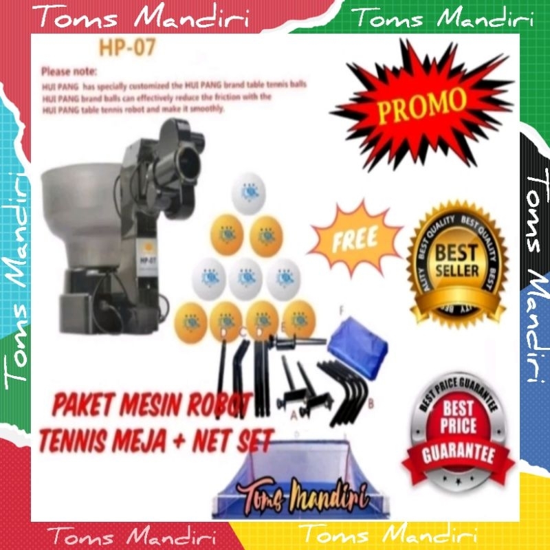 Jual Paket Mesin Robot Pelontar Bola Pingpong Otomatis Hp07 + Net Dan ...