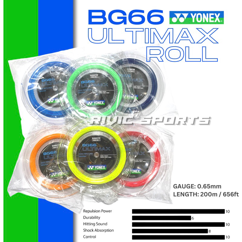 Jual Senar Badminton YONEX BG66 ULTIMAX ROLL SP Original BG 66 KEMASAN ...