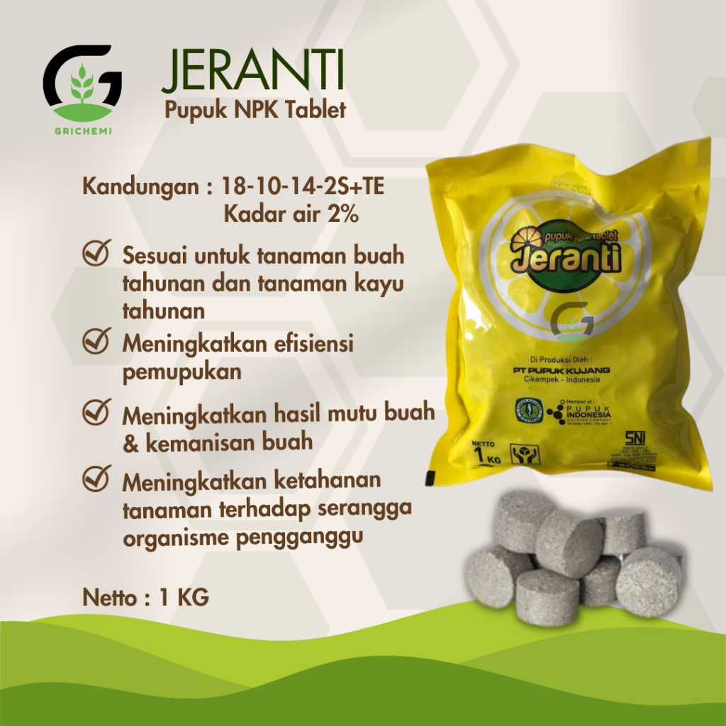Jual Pupuk Npk Tablet Jeranti 1kg Untuk Tanaman Bunga Sayur Buah