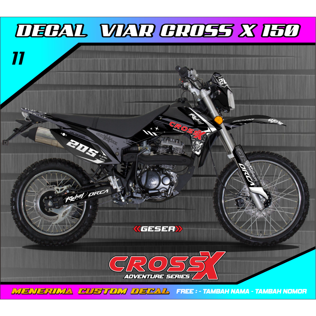 Jual Stiker Decal Viar Cross x 150 Full Body Merah | Shopee Indonesia