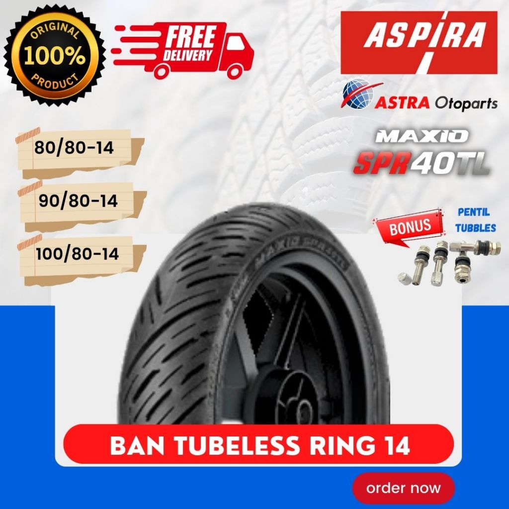 Jual [READY COD] BAN ASPIRA TUBELESS / BAN TUBLES ASPIRA MAXIO SPR40 TL RING 14 / BAN LUAR ...