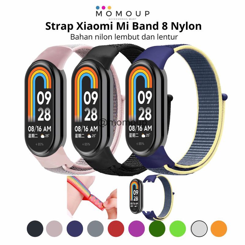 Jual Strap Mi Band 9 Nylon Strap Mi Band 8 Nylon Tali Jam Xiaomi Mi Band 8 Bahan Nilon Canvas ...