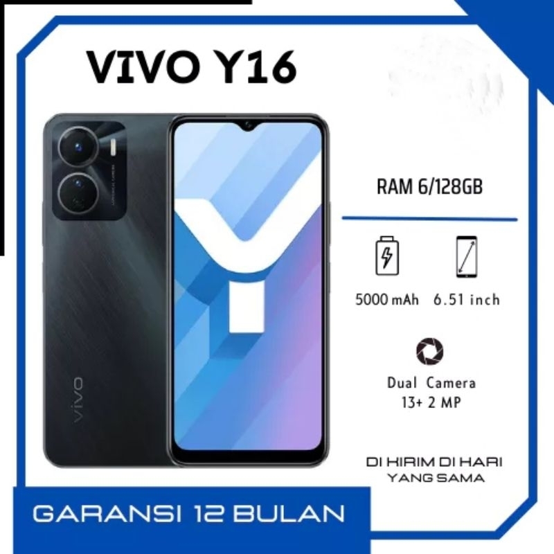 Jual HP VIVO Y16 RAM 6/128 BARU GARANSI 12 BULAN | Shopee Indonesia