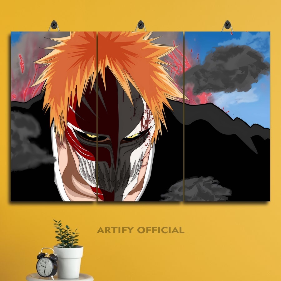 Jual Poster Kayu Anime Gambar Bleach Byakuya Kuchiki 45X30 Multi Panel ...