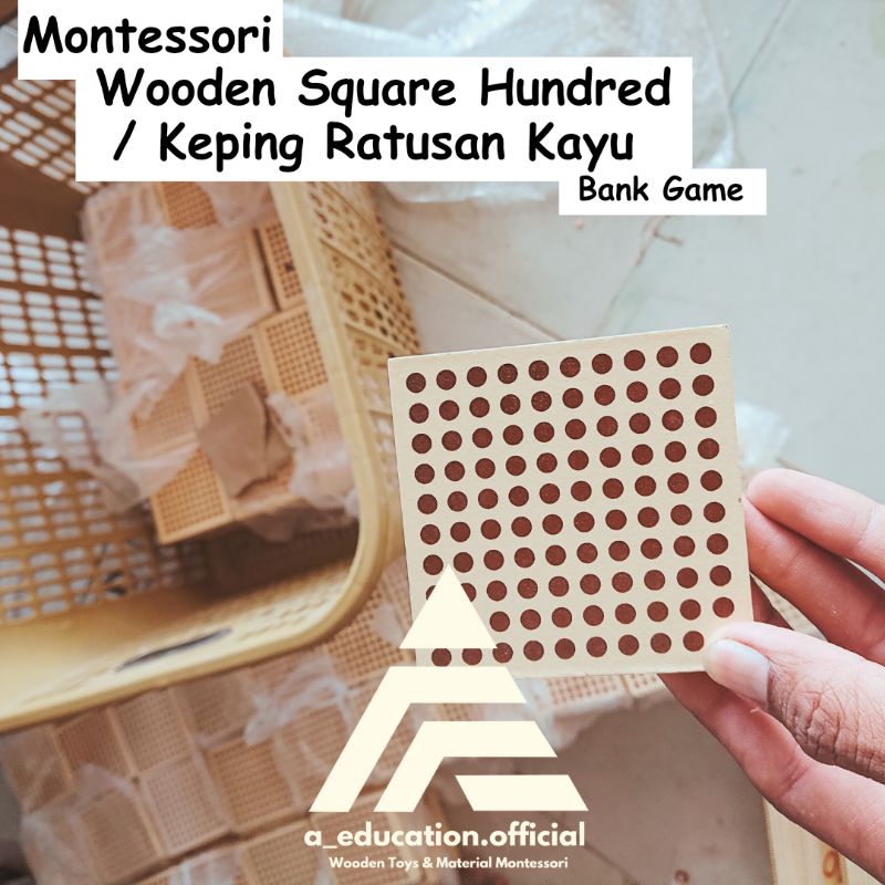 Jual Montessori wooden square hundred keping ratusan kayu bank game ...