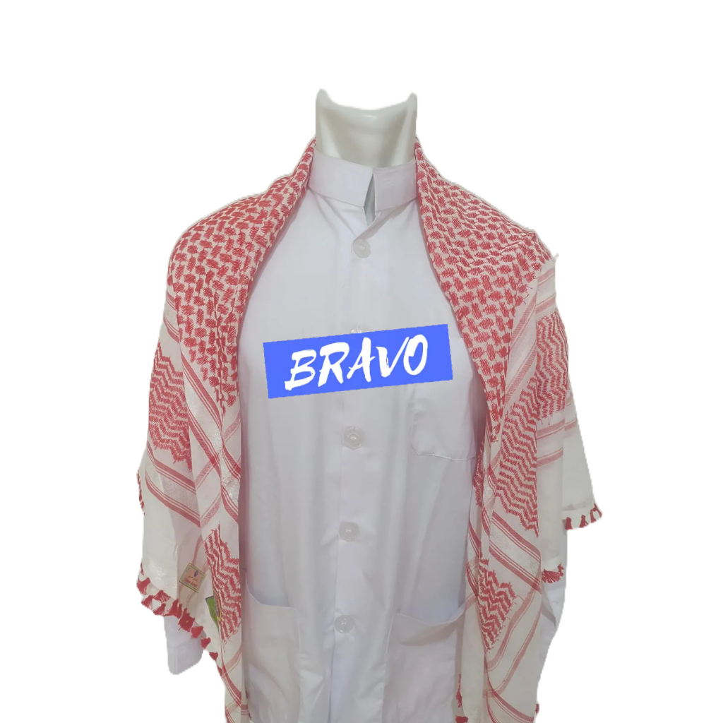 Jual Sorban Almas Segi Empat polos dan motif varian warna merah putih ...