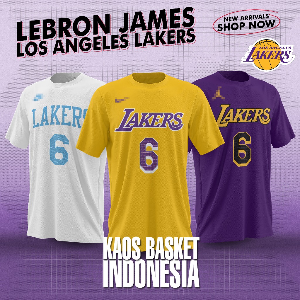 Jual Baju Basket Pria Wanita NBA T shirt basket Kaos Premium Los ...