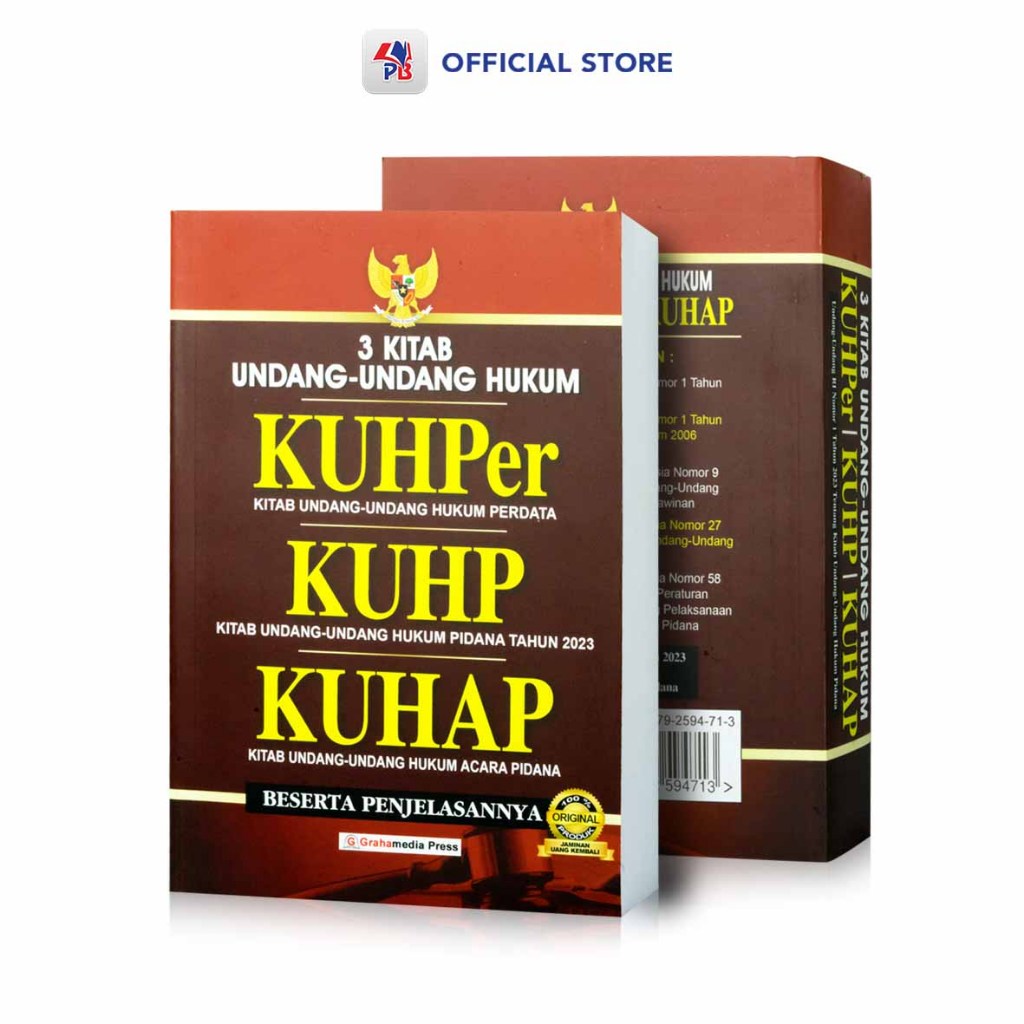 Jual Buku 3 Kitab Undang Undang Hukum : KUHPer KUHP KUHAP Beserta Penjelasannya ( Soft Cover ...