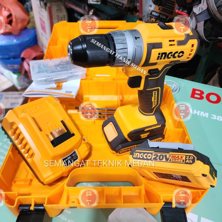 Jual CIDLI20508 CORDLESS BOR IMPACT BATERAI BETON BRUSHLESS 10mm 20V INGCO | Shopee Indonesia