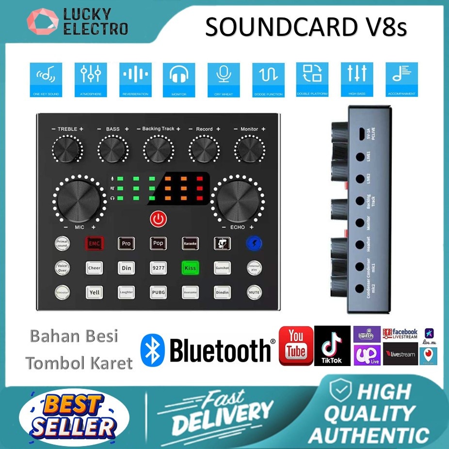 Jual Soundcard V8s Bluetooth Live Sound Card Audio USB External | Shopee Indonesia