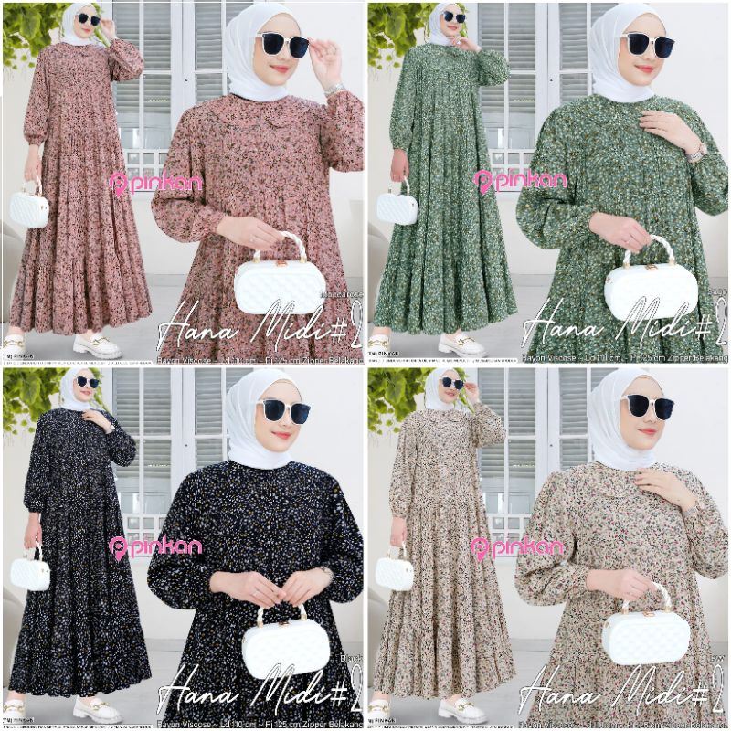 Jual Midi Kerah Motif Original Pinkan Gamis Home Dress Busui Kerah ...