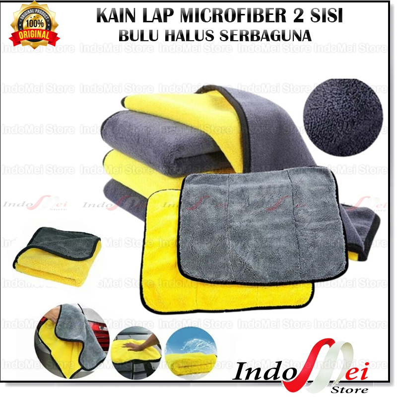 Jual Kain Lap Microfiber Serbaguna 30x40Cm 30x30Cm 2 Sisi Bulu Halus ...