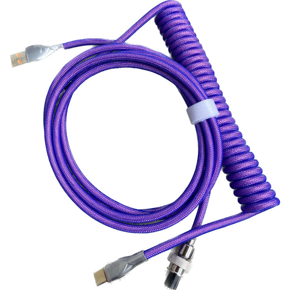 Jual Mechanical Keyboard Coiled Cable Wire Type C Aviation Connector ...