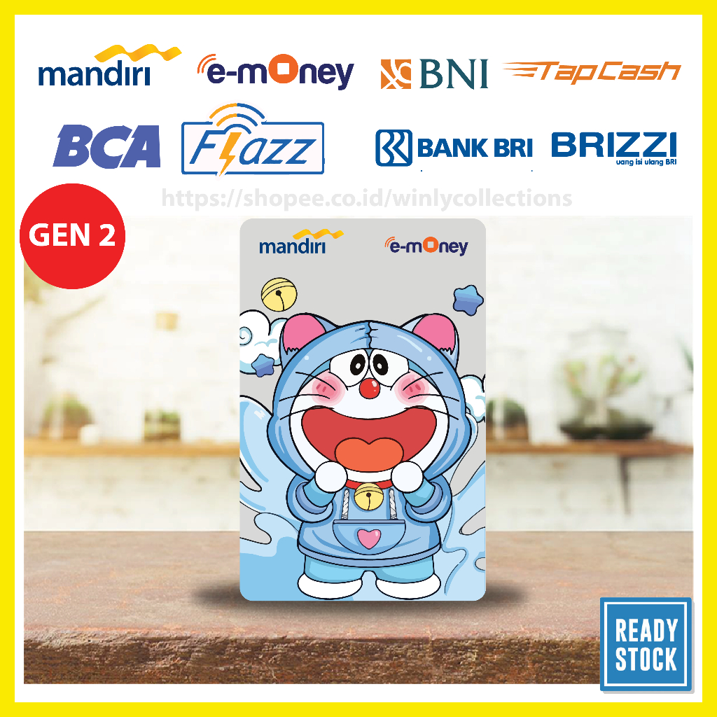 Jual KARTU EMONEY ETOLL ANIME DORAEMON CUTE MANDIRI FLAZZ BCA BNI ...