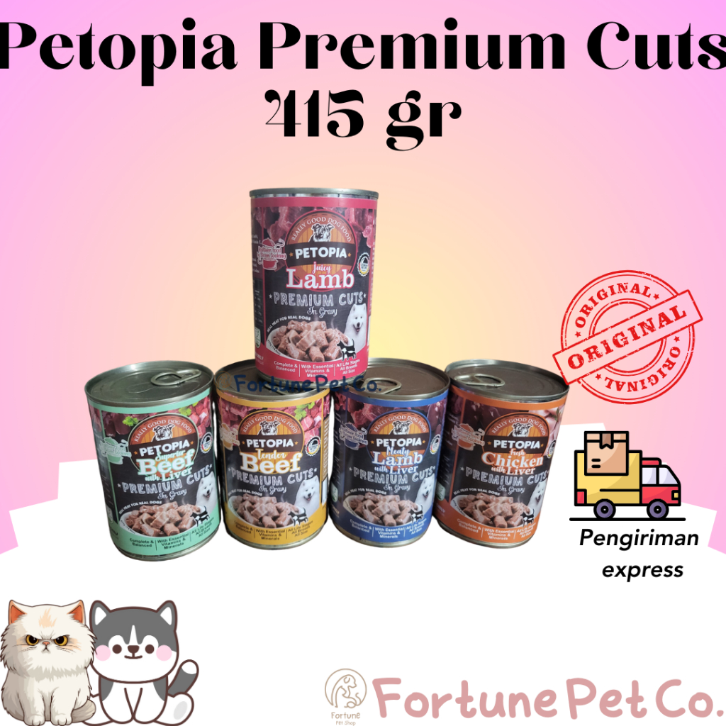 Jual Petopia Premium Cuts 415 gram - All Life Stages - Makanan Anjing ...