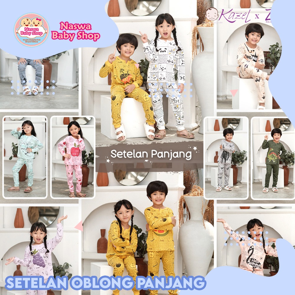 Jual Kazel x Zebe Setelan Oblong Panjang Anak Cowok & Cewek Ukuran Besar | Shopee Indonesia