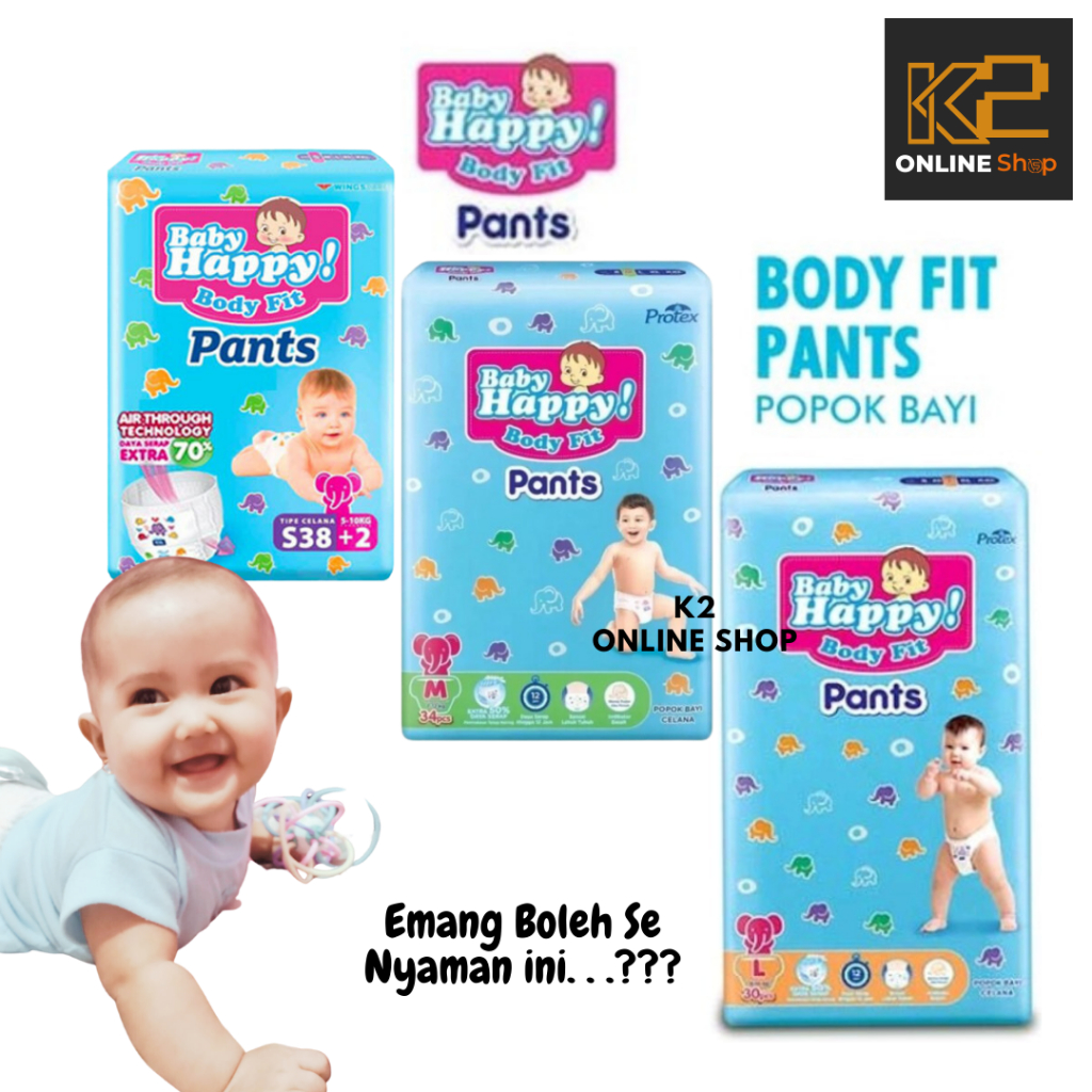 Jual Baby Happy Body Fit |S38|M32|L28|Popok| | Shopee Indonesia