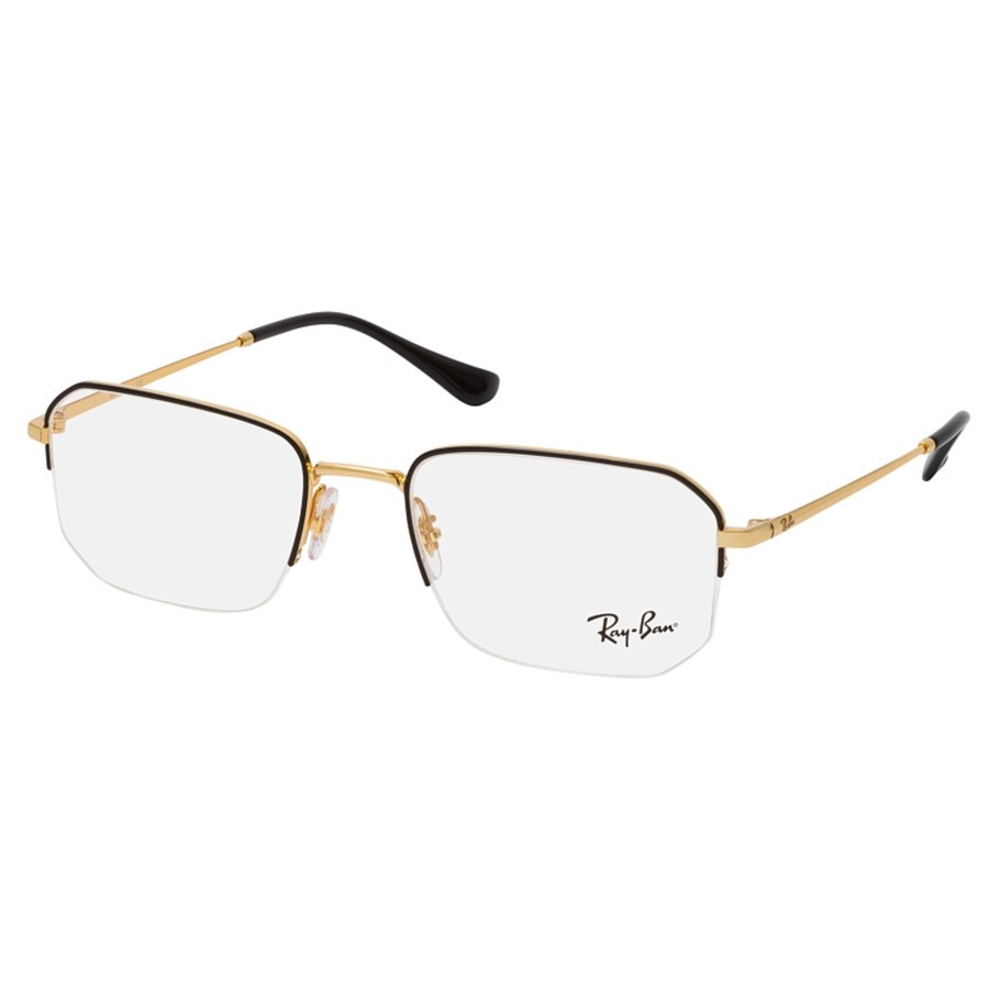 Jual Ray-Ban Frame Rectangle RX 6449 2991 51 Black Gold | Shopee Indonesia
