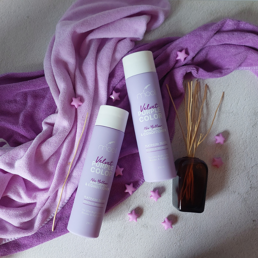 Jual MOOII Velvet Purple Color Shampoo & Conditioner for Ultra Bright ...