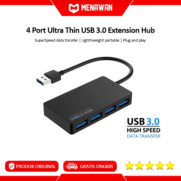Jual 4-Port Ultra Thin USB 3.0 Hub Extension USB Hub Type-C USB 3 High ...