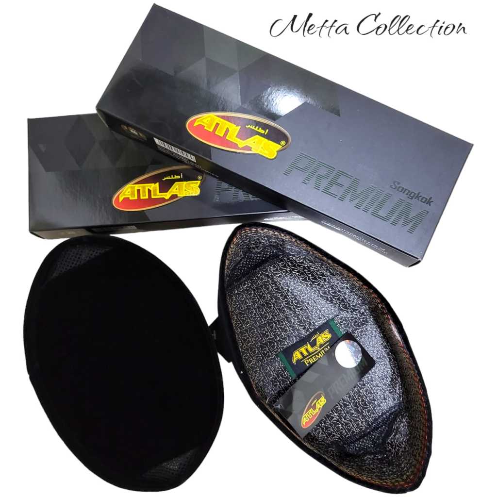 Jual Peci Songkok Kopiah Hitam Polos ATLAS Premium AC | Shopee Indonesia