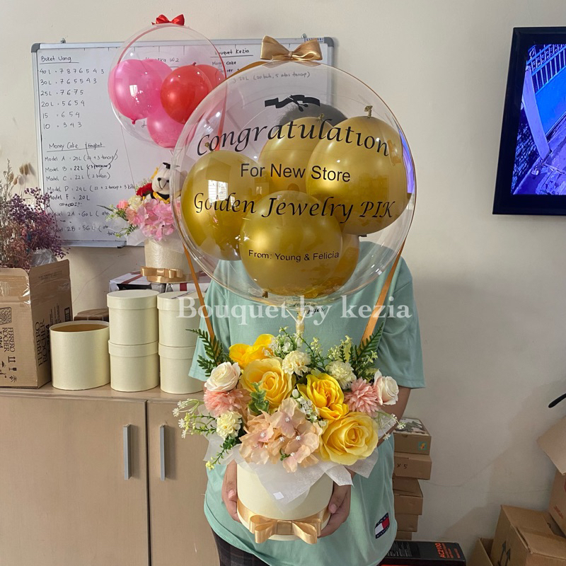 Jual (READY 2-5 jam) Bloom Box balon bunga Grand Opening | Bucket ...
