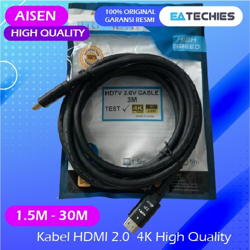 Jual AISEN Kabel HDMI 2.0 4K HDMI to HDMI V2.0 1.5M 3M 5M 1,5 Meter 3 ...