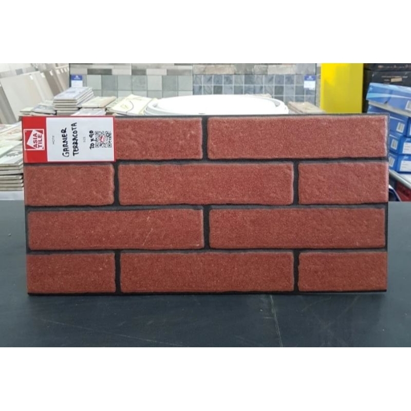 Jual keramik dinding bata merah 20x40 asia tile garner teracotta ...