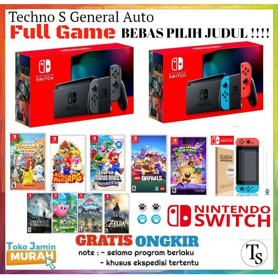 Jual Console Nintendo Switch V2 CFW Neon Blue Red Support CFW Original Baru - Bisa Request Game ...
