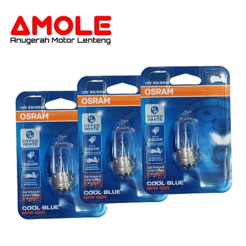 Jual Lampu Depan Bohlam Bolam Osram Cool Blue M5 H6 Kaki 1 12V 25 Watt | Shopee Indonesia