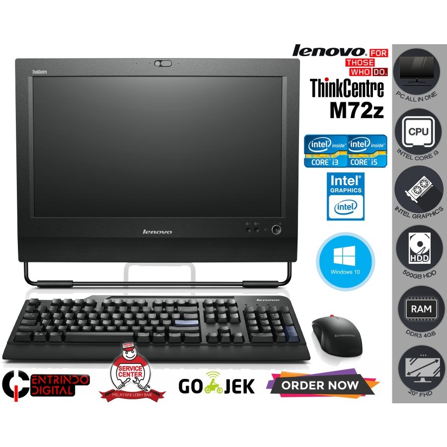 Jual PC All In One Lenovo M72z Core i3-3240 | 4GB/500GB | 20" FHD PC ...