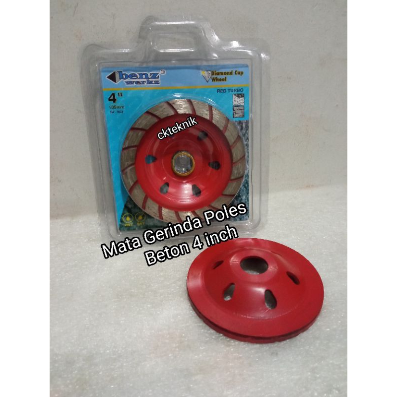 Jual Mata Gerinda Poles Beton 4 inch Diamond cup whell turbo 4 ...