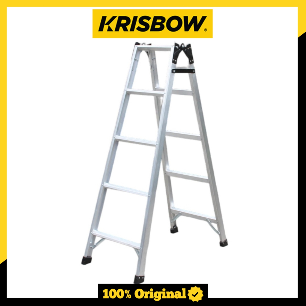 Jual Krisbow 3 Mtr Tangga Lipat Aluminium Basic 2 In1 5 Step | Shopee ...
