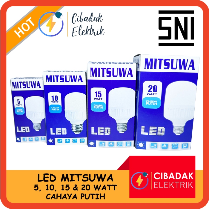 Jual [GROSIR] LAMPU LED BULB 5 10 15 20 WATT MITSUWA / LED BULB PUTIH ...