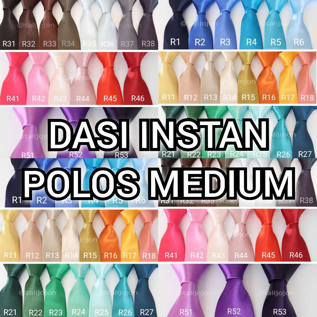 Jual Dasi Instan Dasi Pria Dasi Panjang Polos Ukuran 3inc Bahan 100% ...