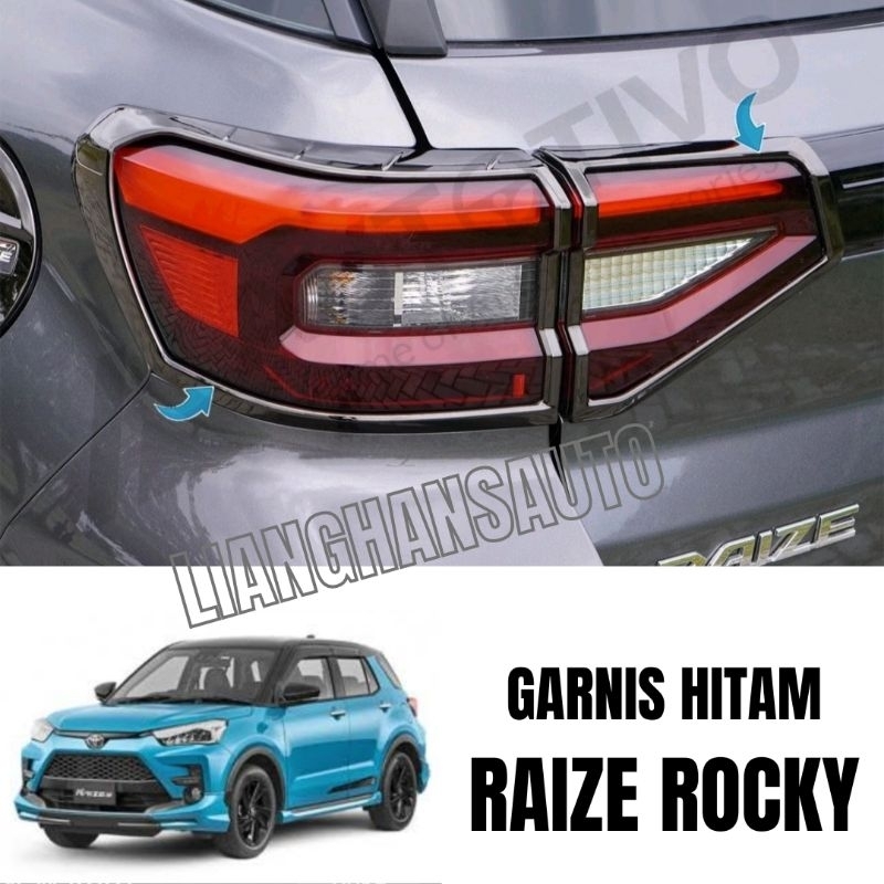 Jual PAKET GARNIS DEPAN BELAKANG RAIZE ROCKY HITAM CHROME | Shopee ...