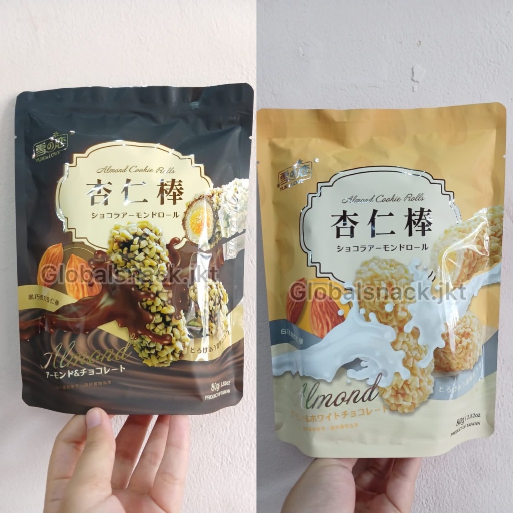 Jual YUKI & LOVE CHOCOLATE ALMOND COOKIE ROLL / WHITE ALMOND ROLL ...