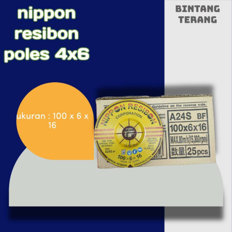 Jual (Original) Batu gerinda poles Nippon Resibon 4" x 6 | Shopee Indonesia