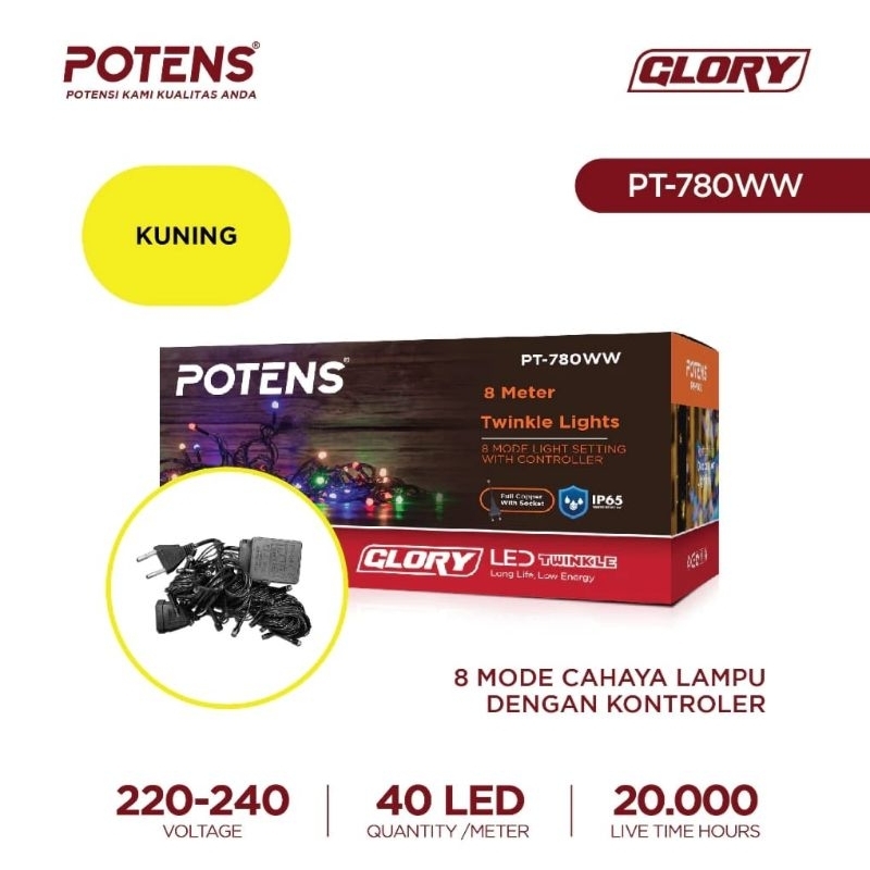 Jual Lampu LED Twinkle Potens 8 Meter 40 LED | Shopee Indonesia