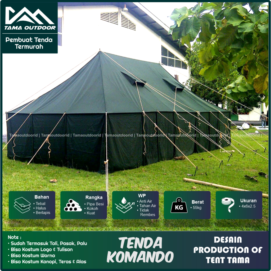 Jual Tenda Komando Regu Peleton - Pleton 4x6 1set | Tni Militer Pramuka ...
