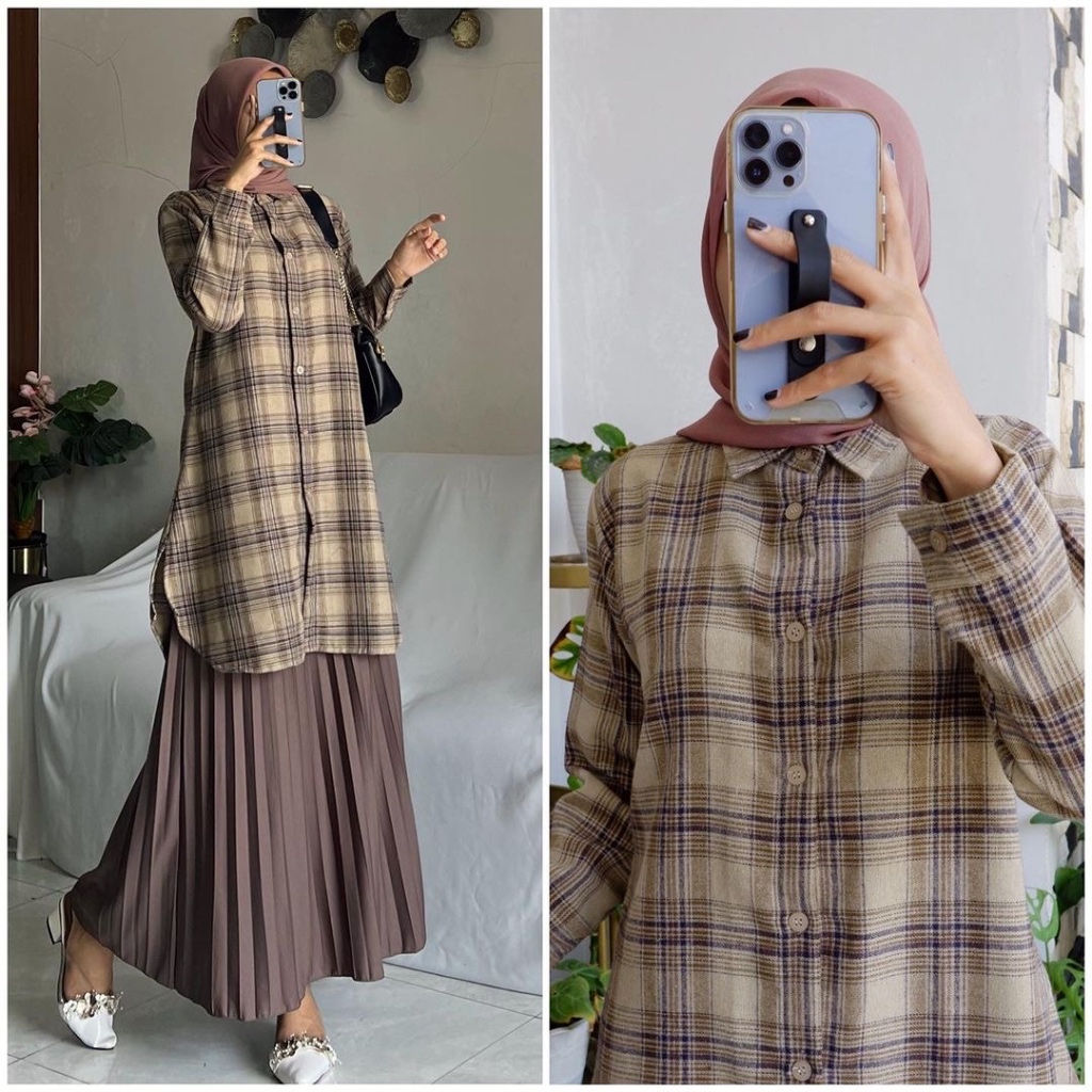 Jual VALERIE flanel tunik by ZALFA OUTFIT / tunik flanel premium ...