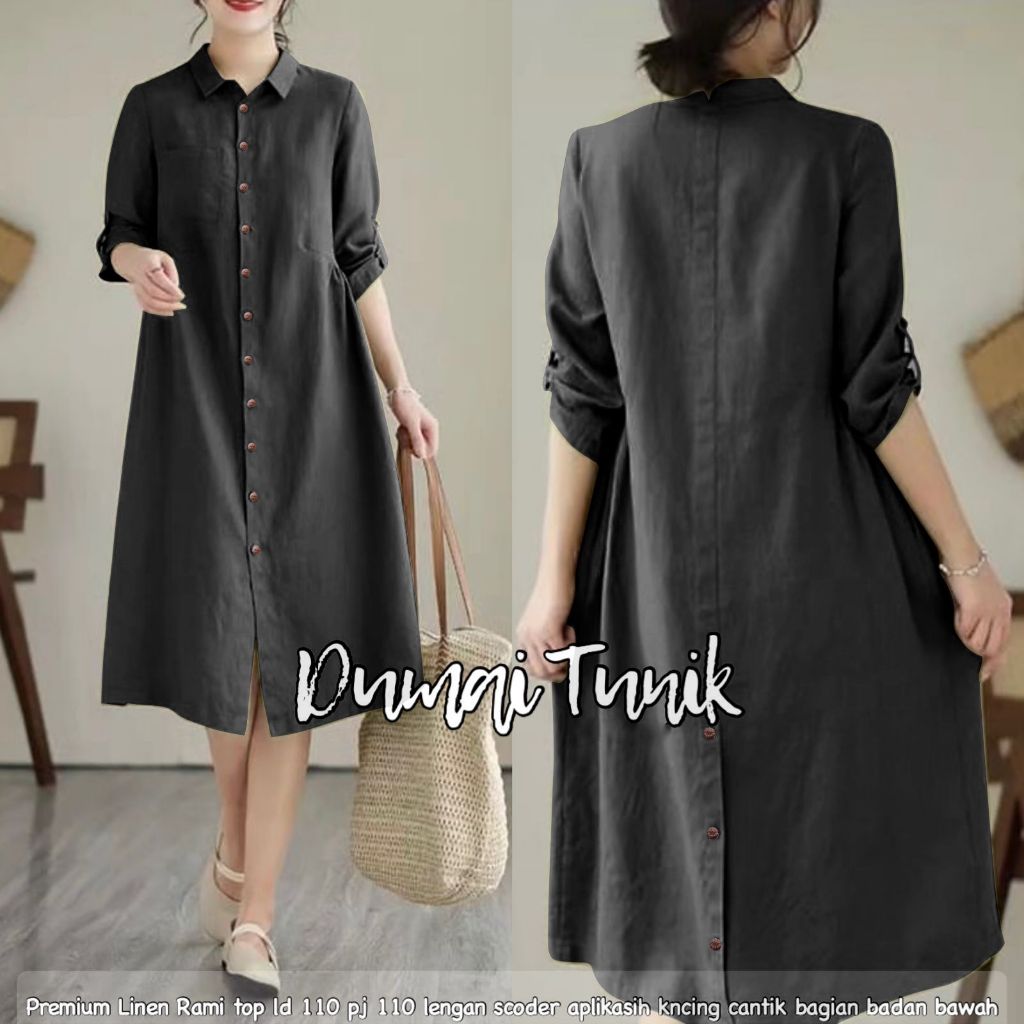 Jual OriginalKlambiz Tunik Wanita Linen Polos Dumai | Shopee Indonesia