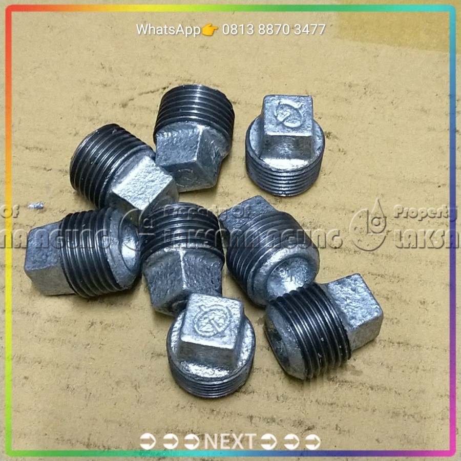 Jual Plug drat luar 3/4 inch Besi | Dop pipa drat luar besi galvanize ...